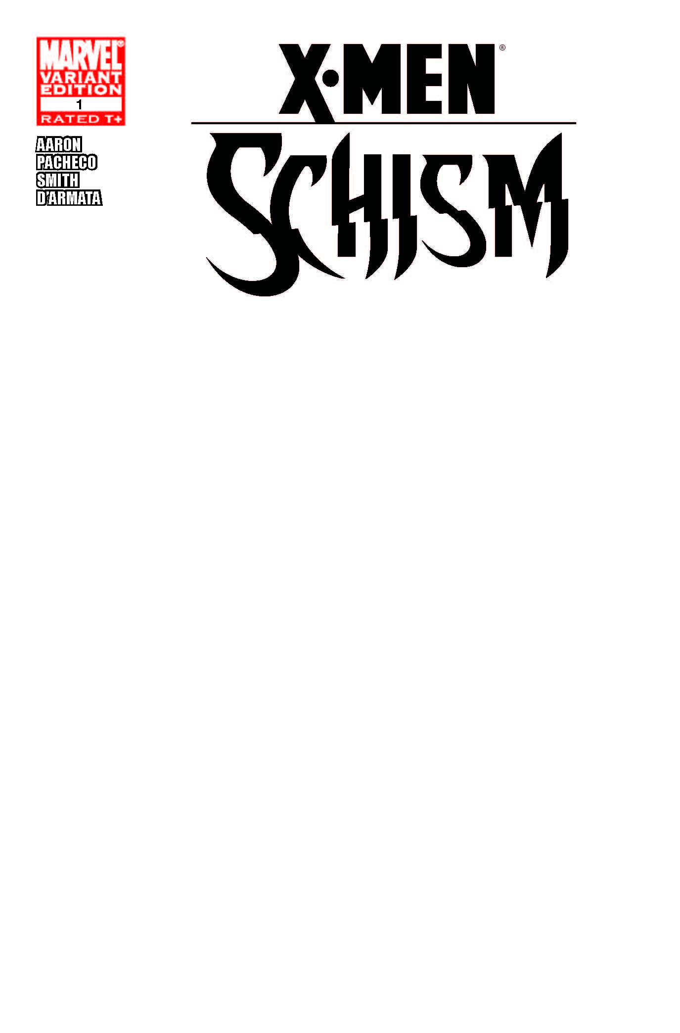 X-Men: Schism (2011) #1 (Blank Cover Variant) | Comic Issues | Marvel